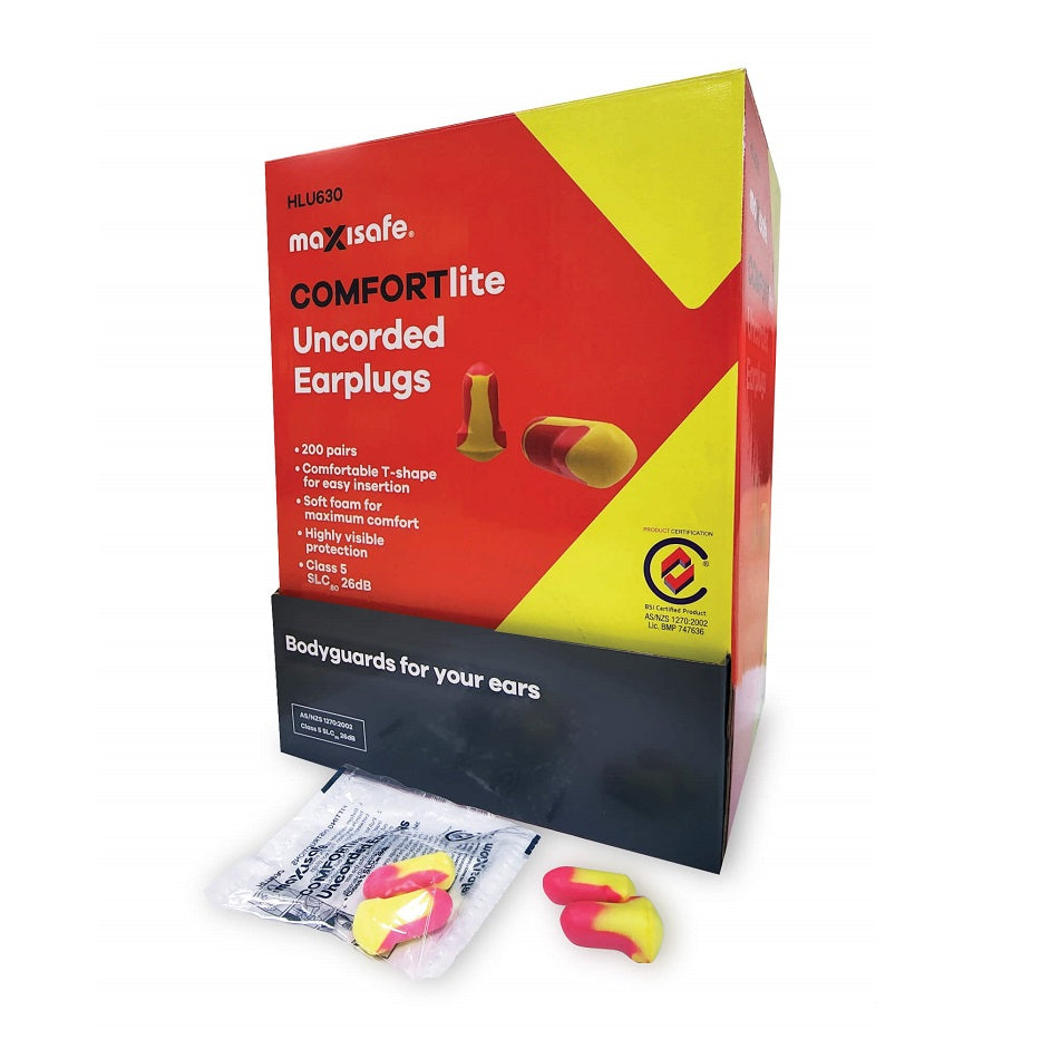 Maxisafe HLU630 COMFORTlite T-Shaped Uncorded Earplugs - Class 5 ...